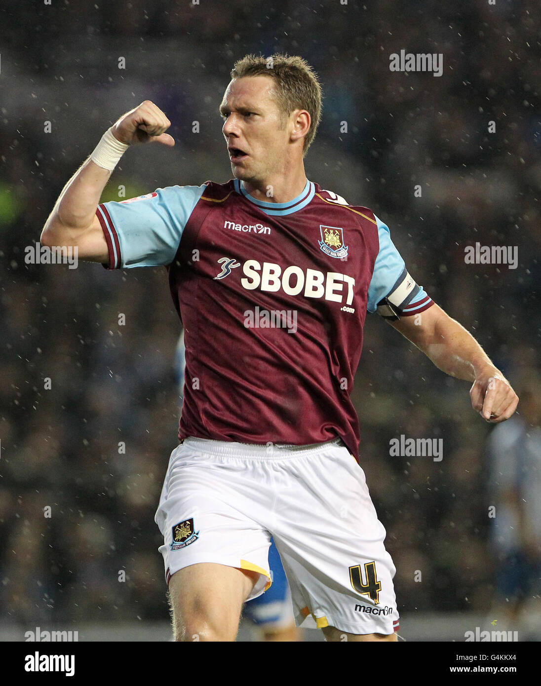 West Ham's Kevin Nolan celebrates scoring his sides opening goal during ...