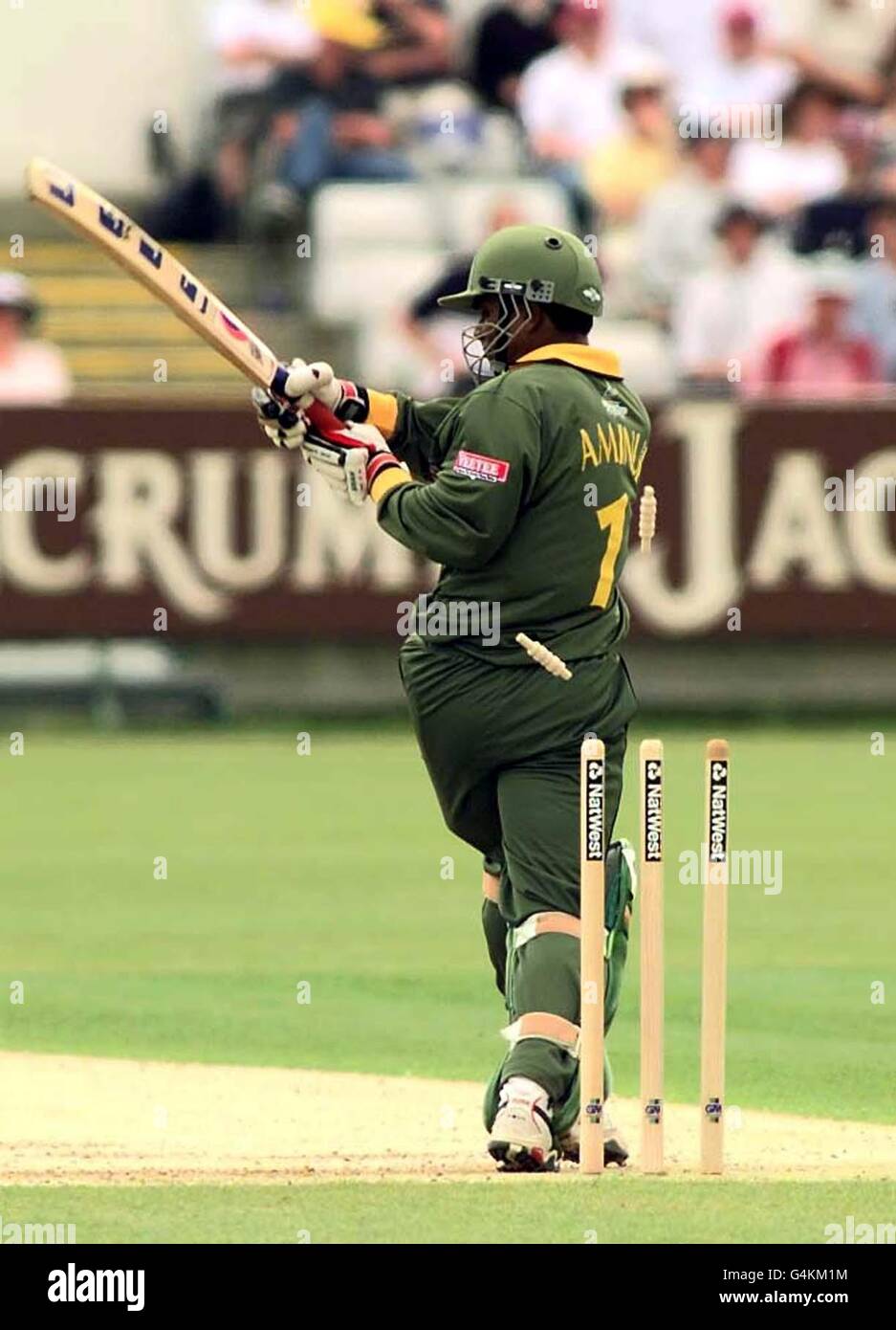 Bangladesh Captain Aminul Islam loses his wicket to Damien Fleming of ...