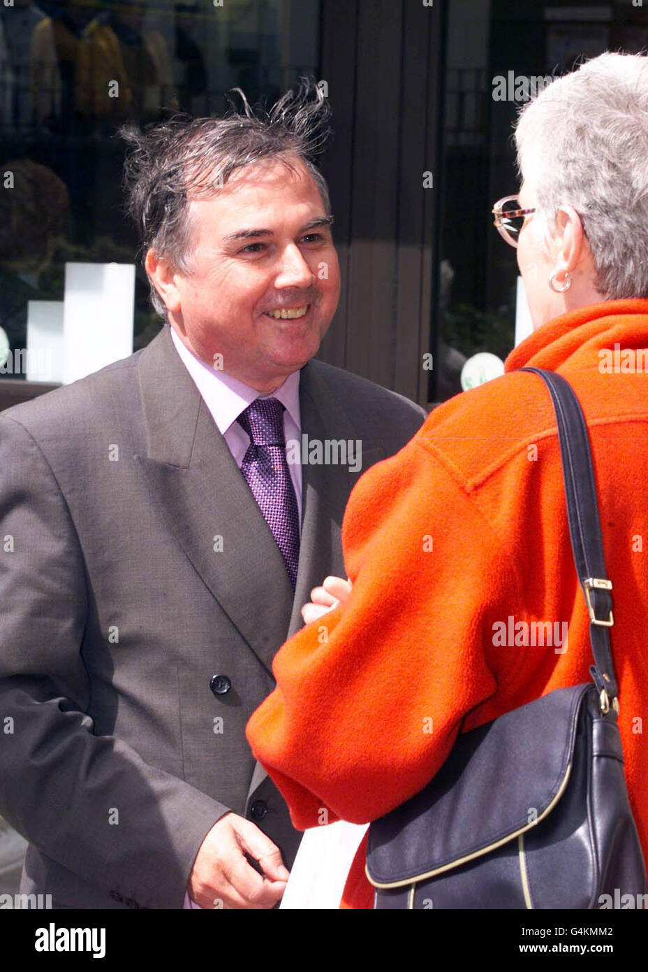 Sean Neeson, leader of the Alliance party, meets local people in ...