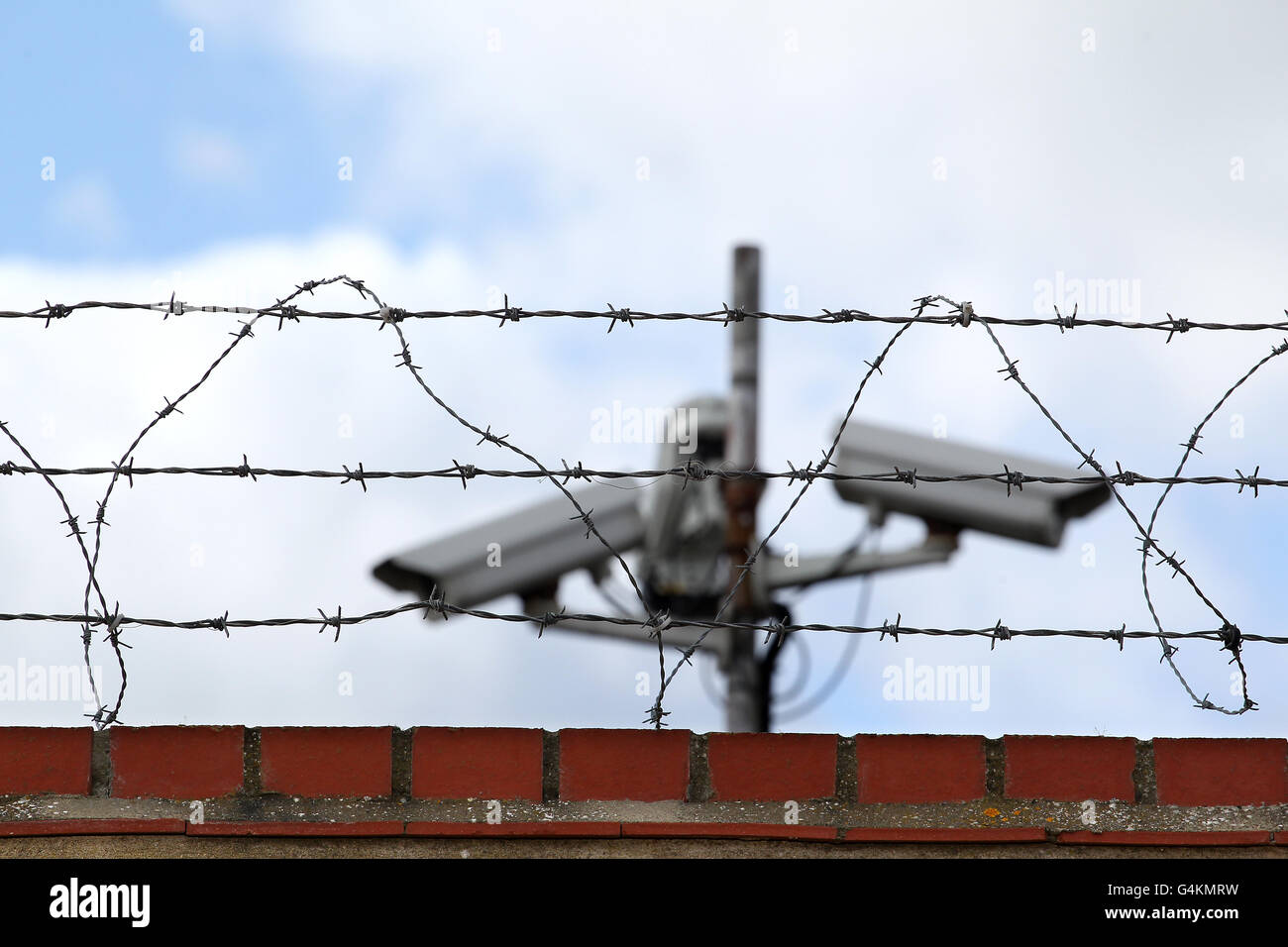 Barbed wire and security cameras in the Norfolk seaside town of Great ...