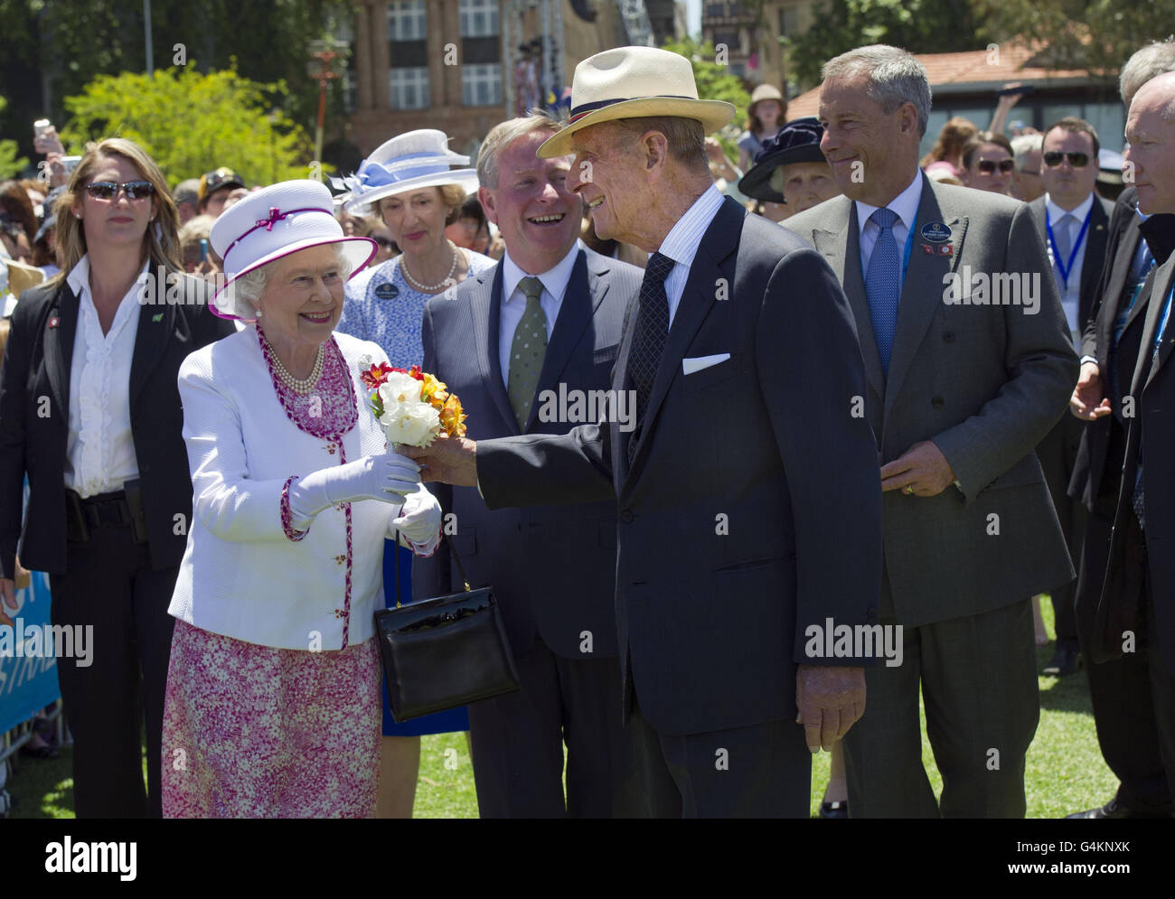 Queen Elizabeth II and the Duke of Edinburgh attend the Great Aussie ...