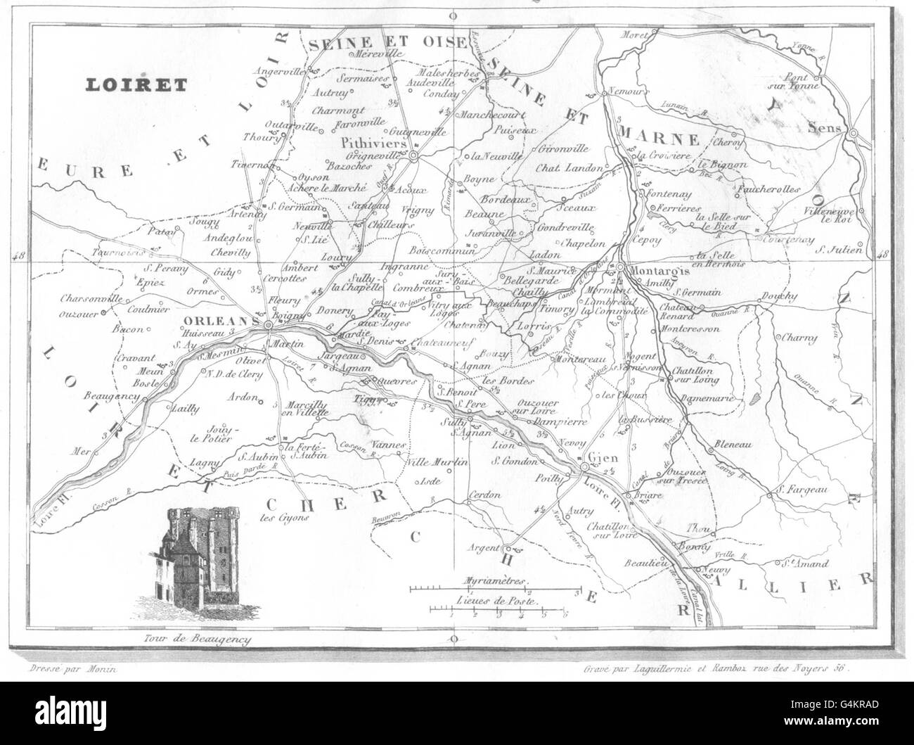 Map of loiret hi-res stock photography and images - Alamy