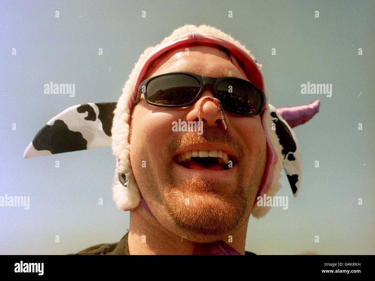 Wormcharming 10. A local during the traditional Mayday "Worm-charming ...