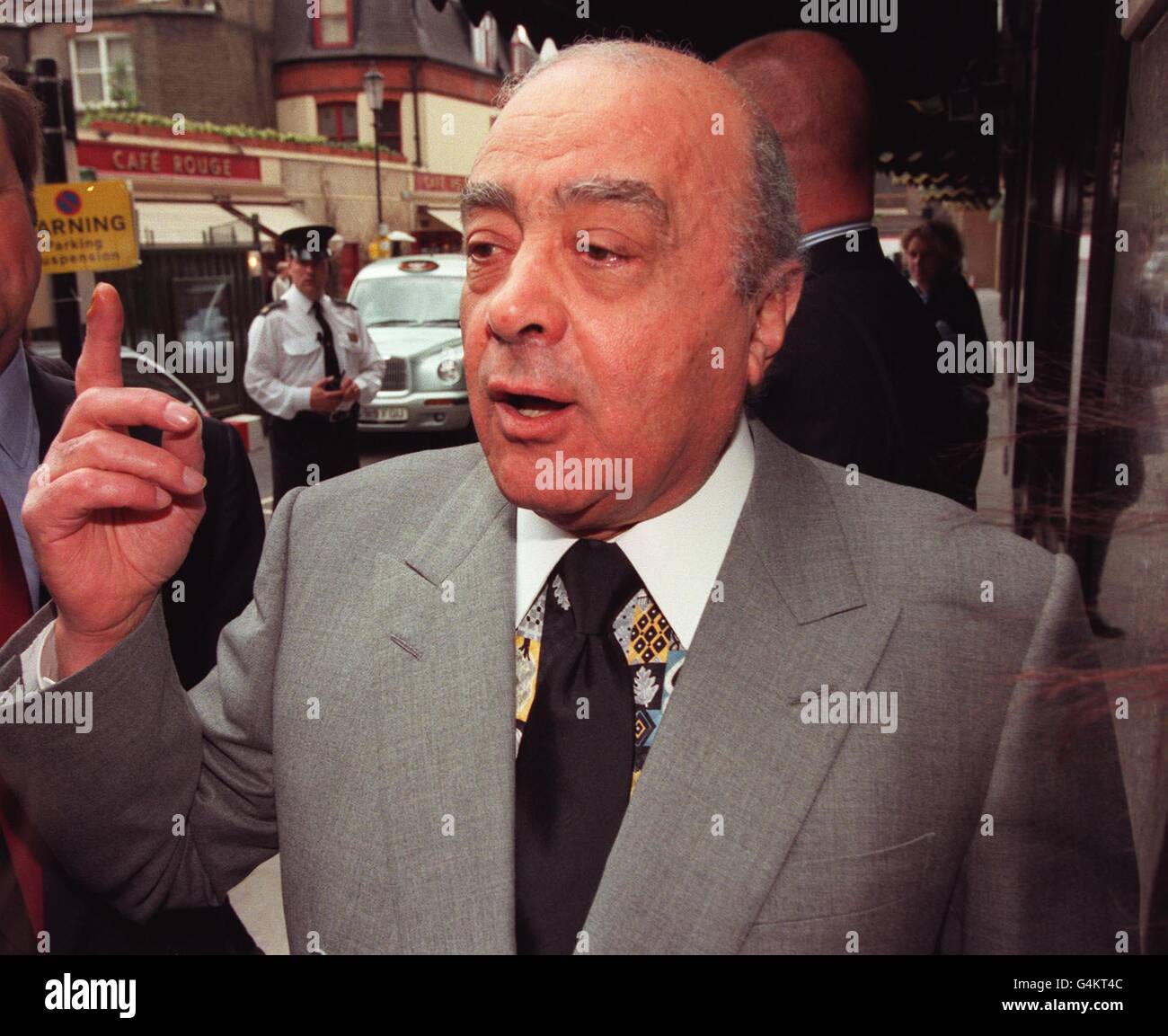 Mohamed Al Fayed, the Egyptian-born owner of Harrods, speaks to ...