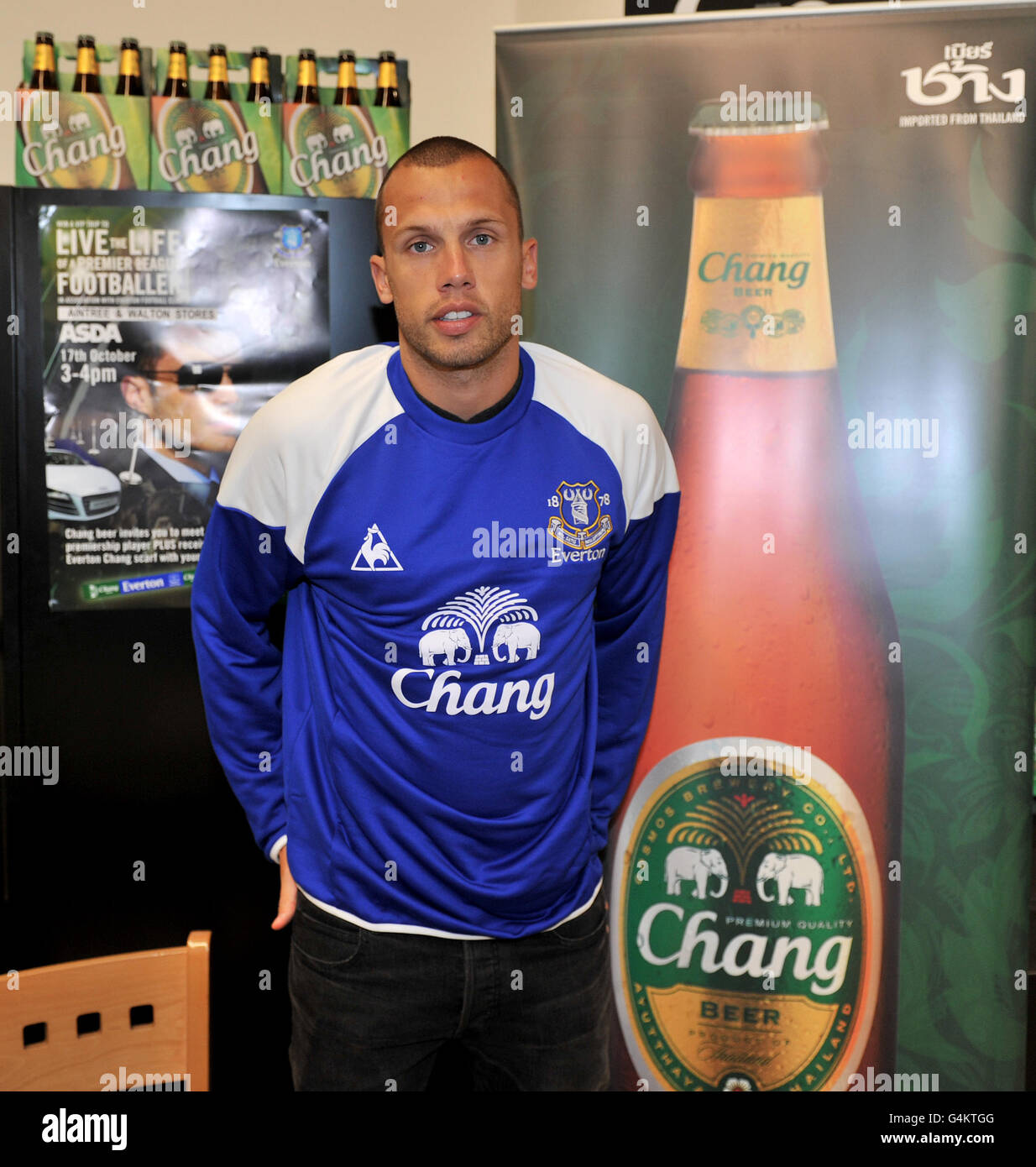Everton's John Heitinga during a signing session at ASDA is Aintree ...