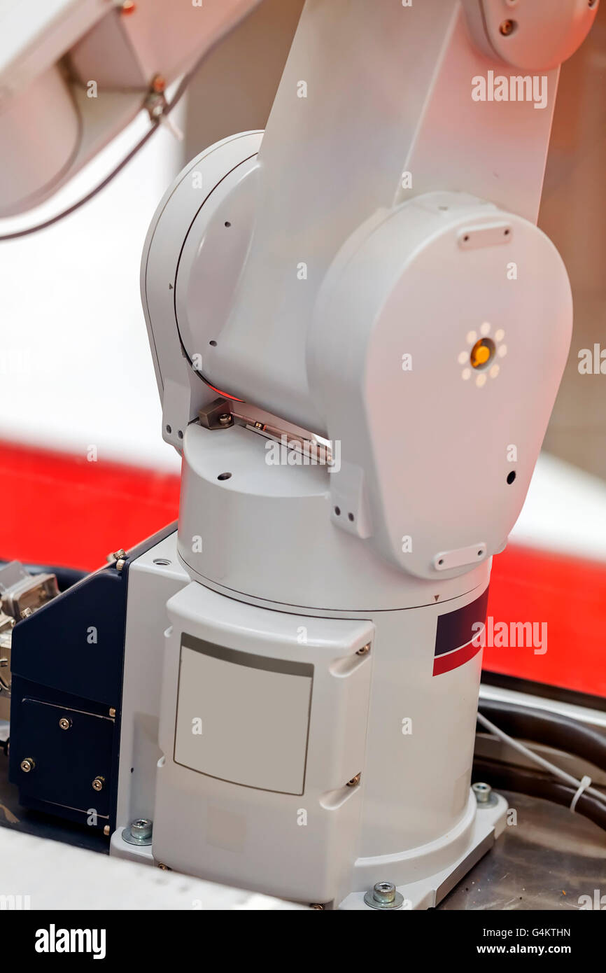 Robotic machine tool for industrial manufacture factory; note shallow ...