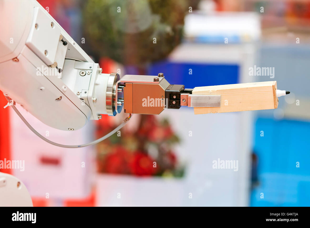 Robotic machine tool for industrial manufacture factory; note shallow ...