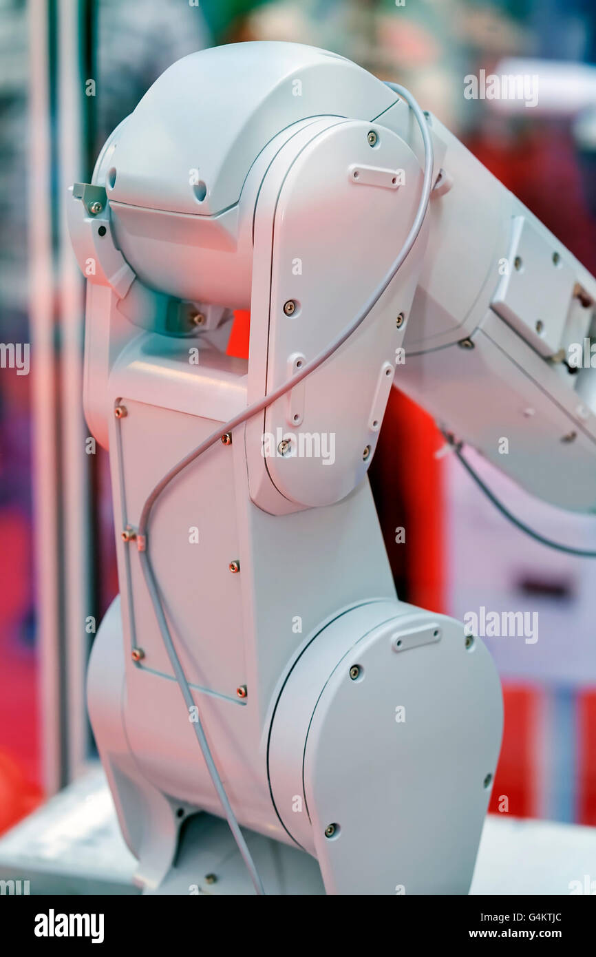 Robotic machine tool for industrial manufacture factory; note shallow ...