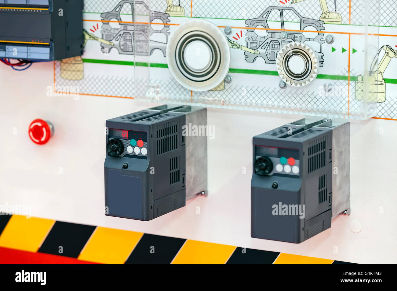 View on advanced industrial control box, new technology; note shallow ...