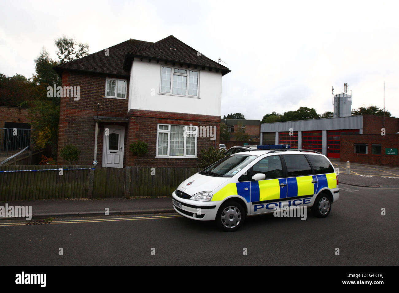 A police car outside a house in west street hi-res stock photography ...