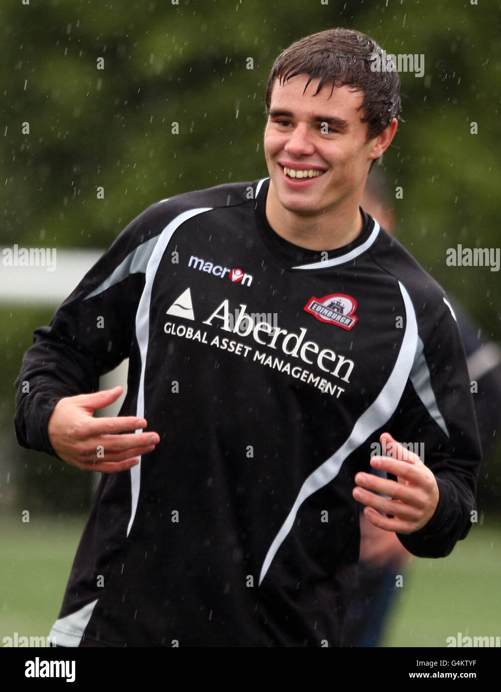 Edinburgh Rugby's Lee Jones during the Rugby skills camp with 140 ...