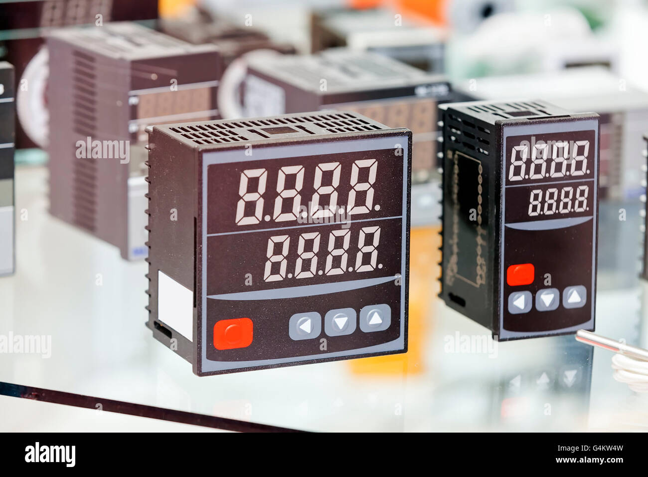 View on advanced industrial control box with switches, new technology ...