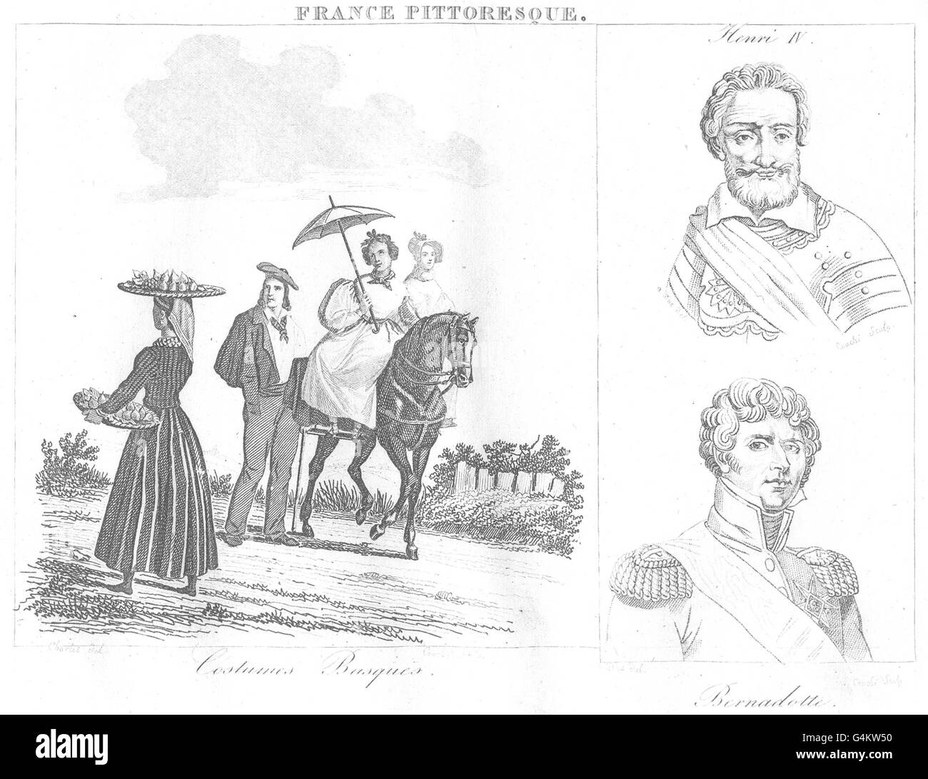 PYRÉNÉES-ATLANTIQUES: Basses: dress Basques; Henri 4; Bernadotte, 1835 ...