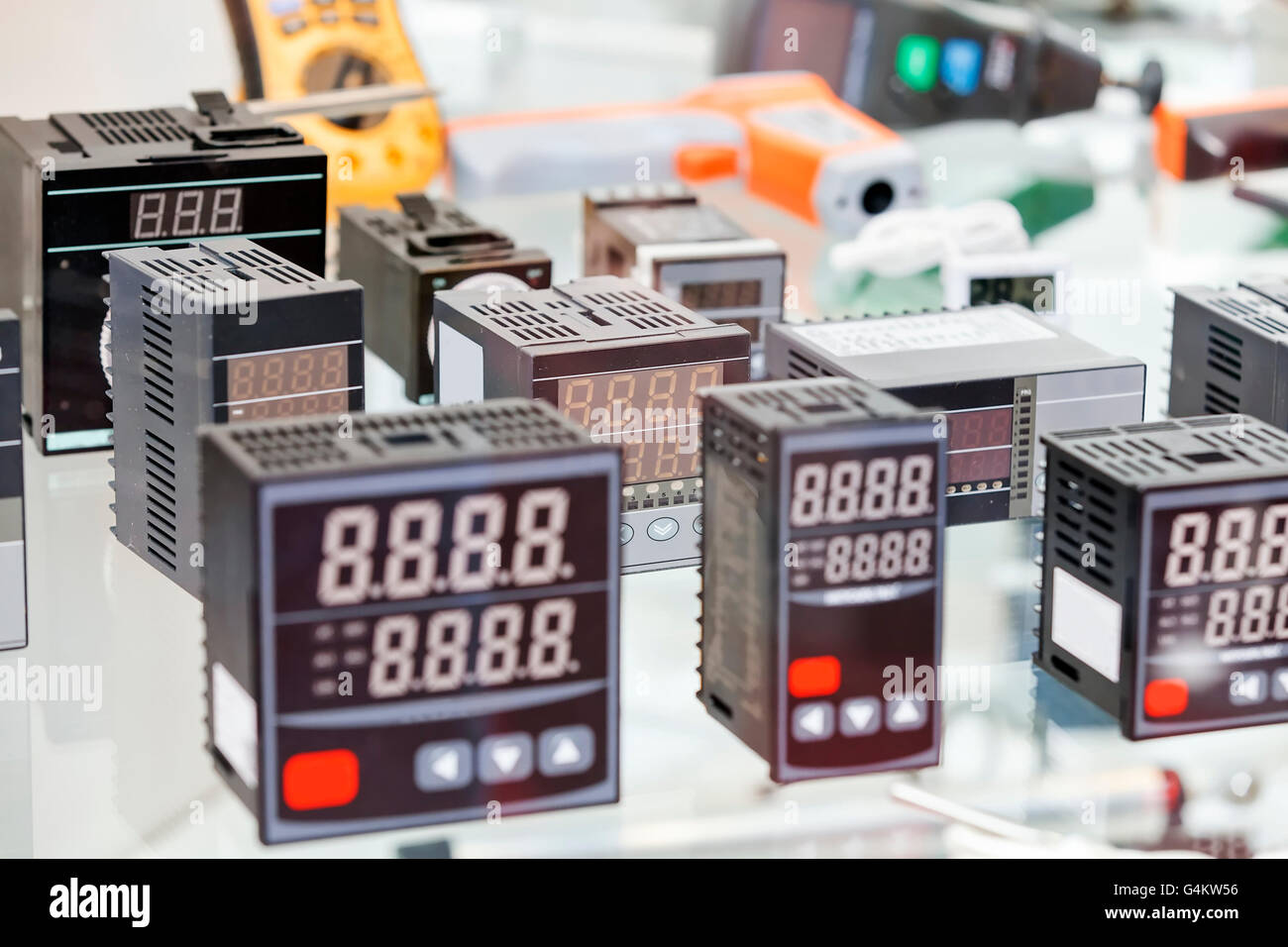 View on advanced industrial control box with display, new technology ...