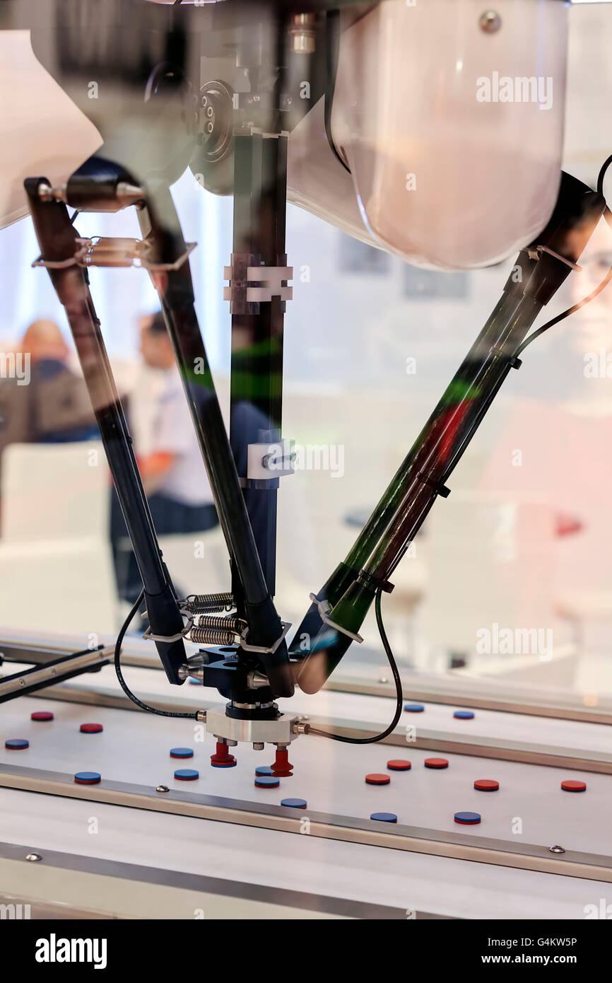 Robotic machine tool for industrial manufacture factory; note shallow ...