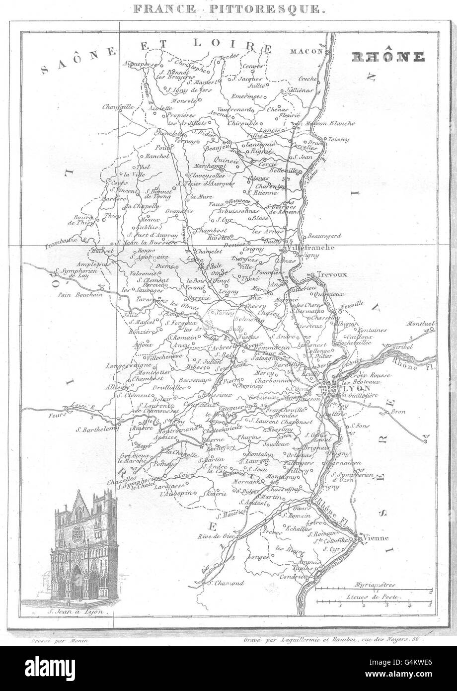 Map of rhone Black and White Stock Photos & Images - Alamy