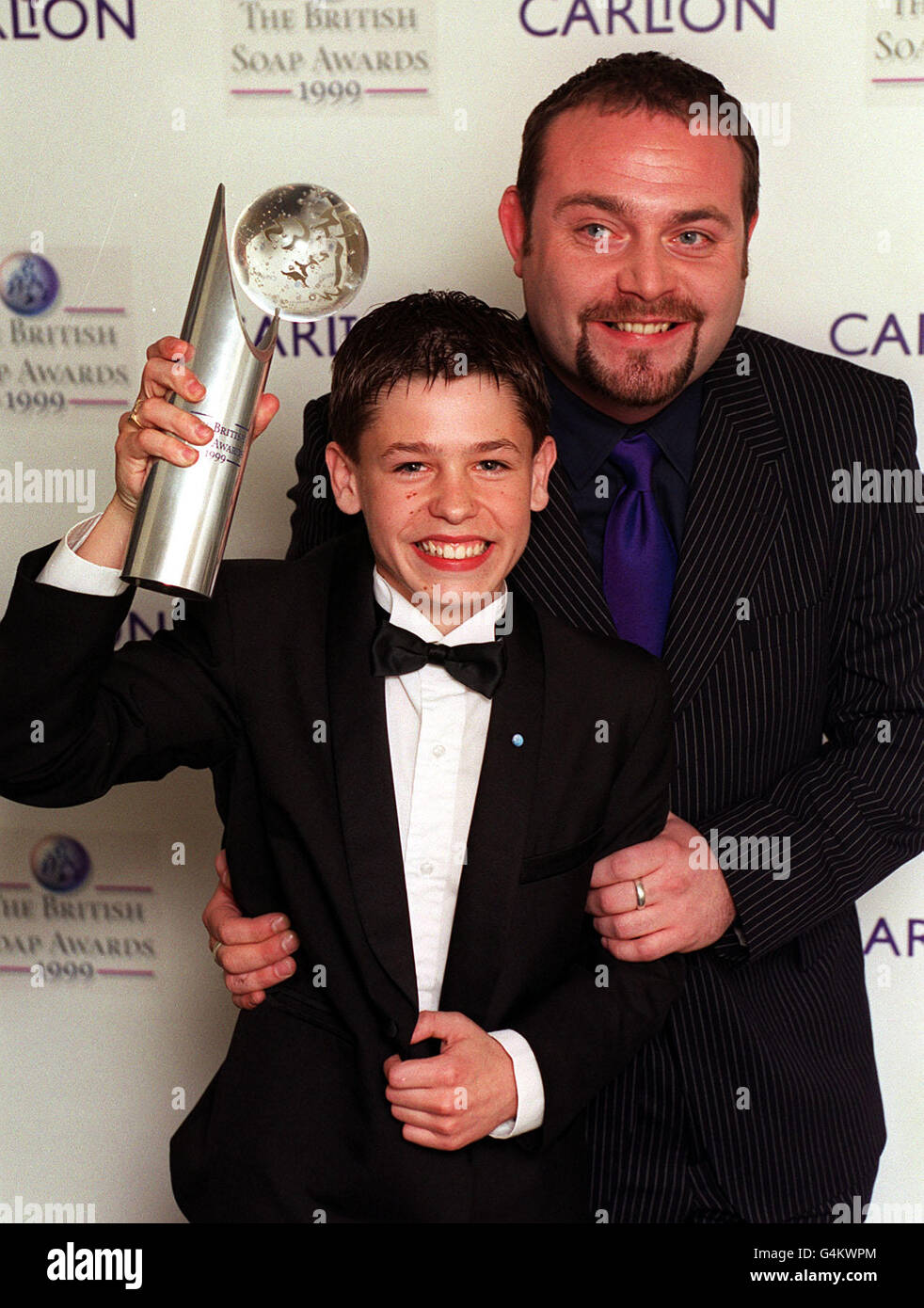 The Fast Show's John Thomson (behind) congratulates Kelvin Fletcher ...