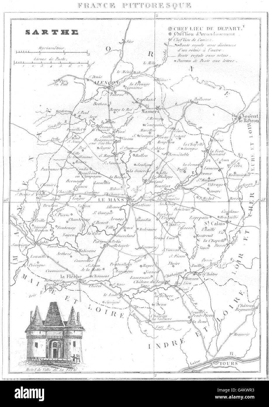 Sarthe map hi-res stock photography and images - Alamy