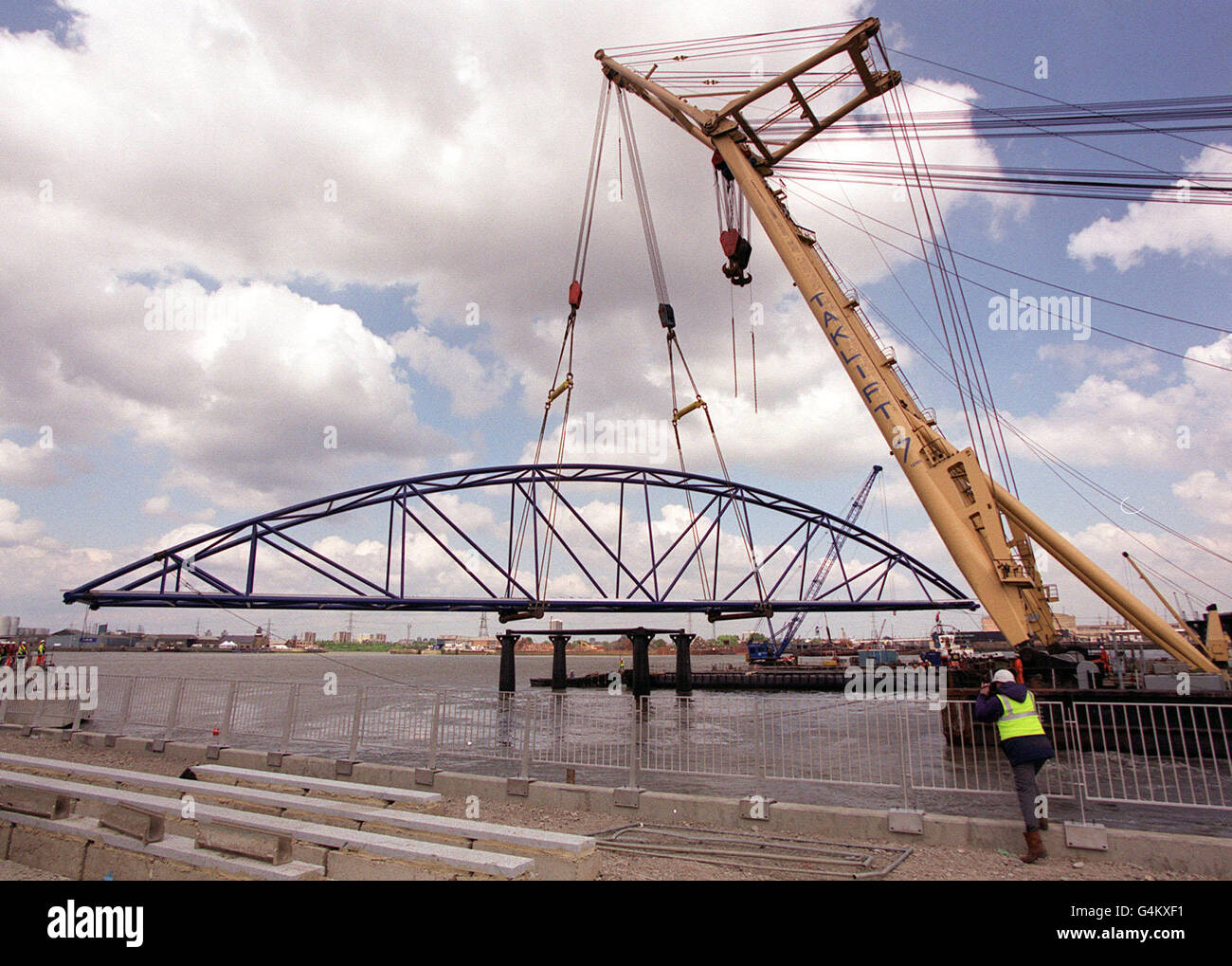 The final section of the new Millennium Pier is lifted into place, on ...