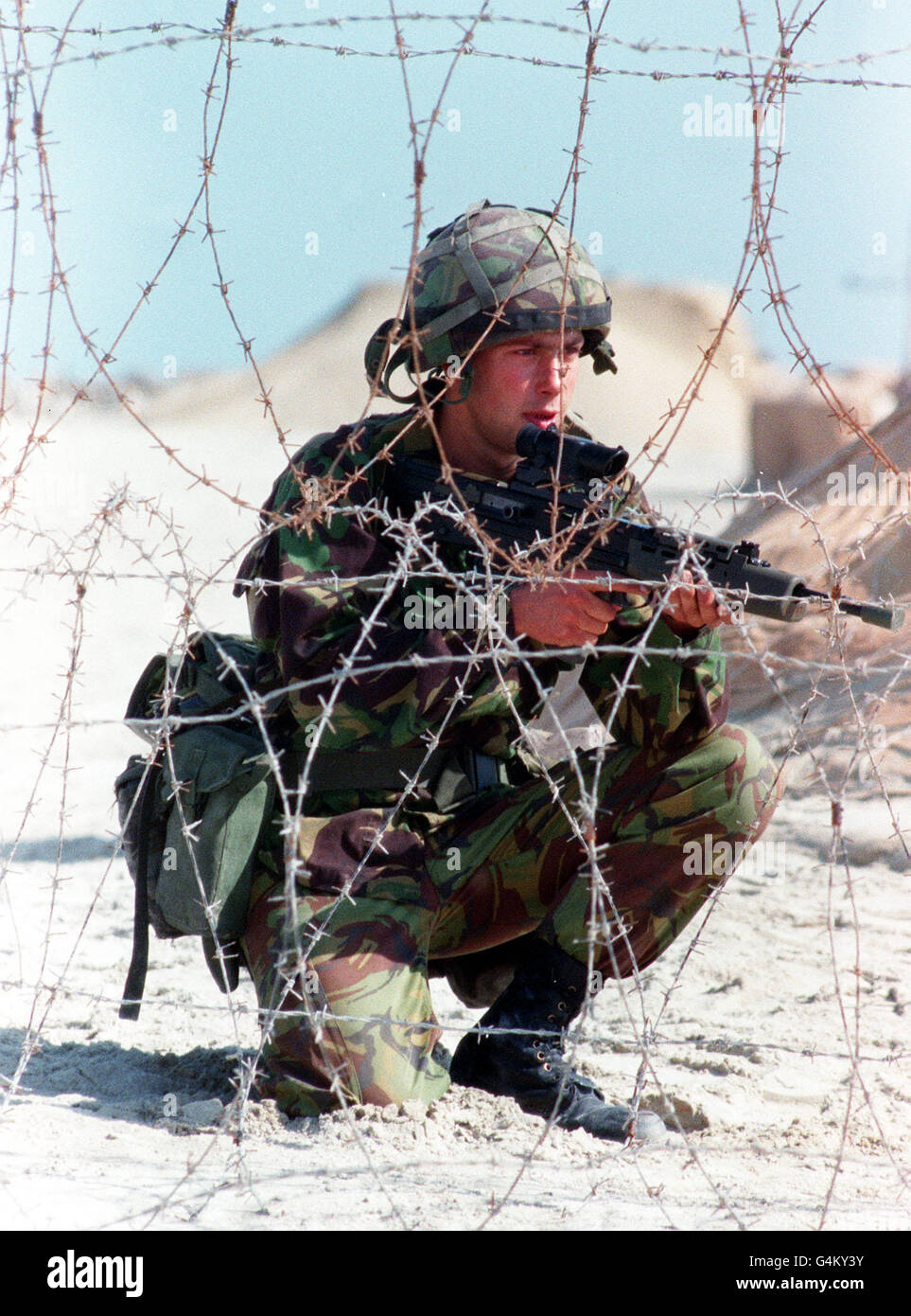 On guard at the Rapier rocket site in Bahrain is Mike Gonsalies of ...