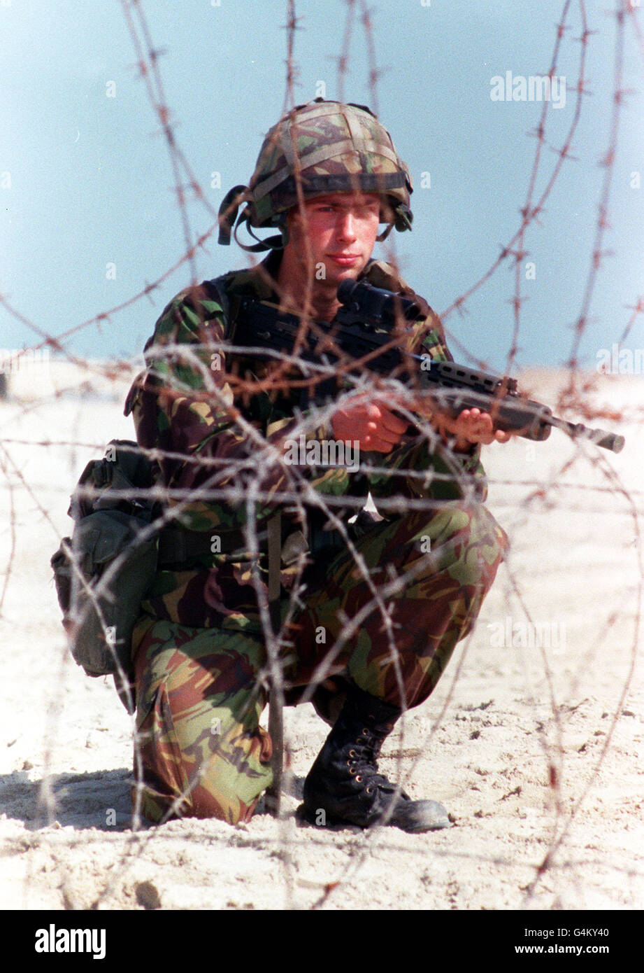 On guard at the Rapier rocket site in Bahrain is Mike Gonsalies of ...