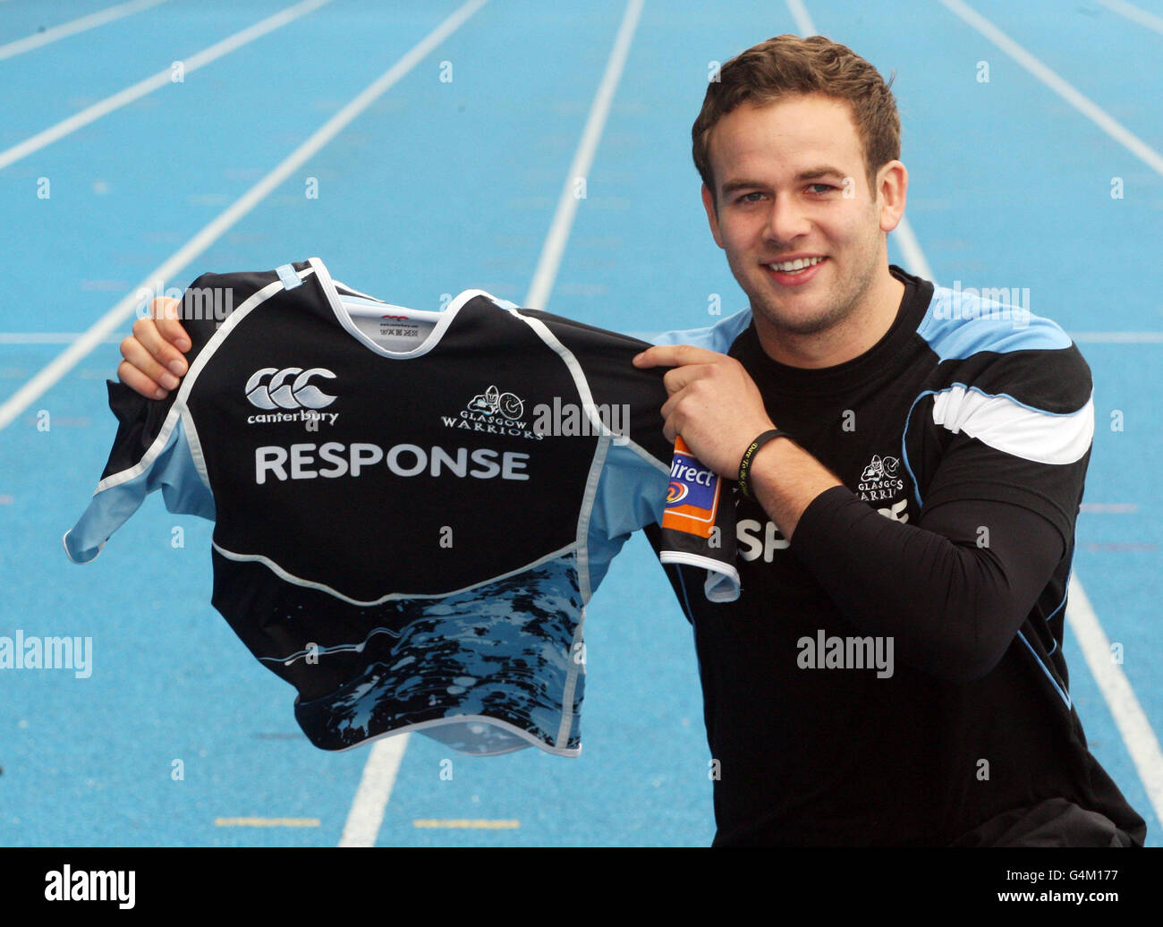 Glasgow Warriors' Ruaridh Jackson poses during a photocall to announce ...