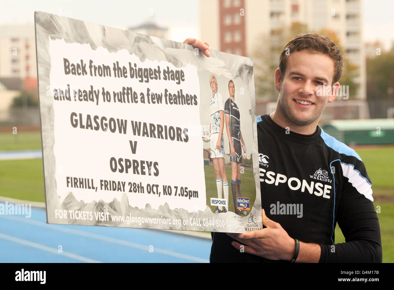 Glasgow Warriors' Ruaridh Jackson poses during a photocall to announce ...