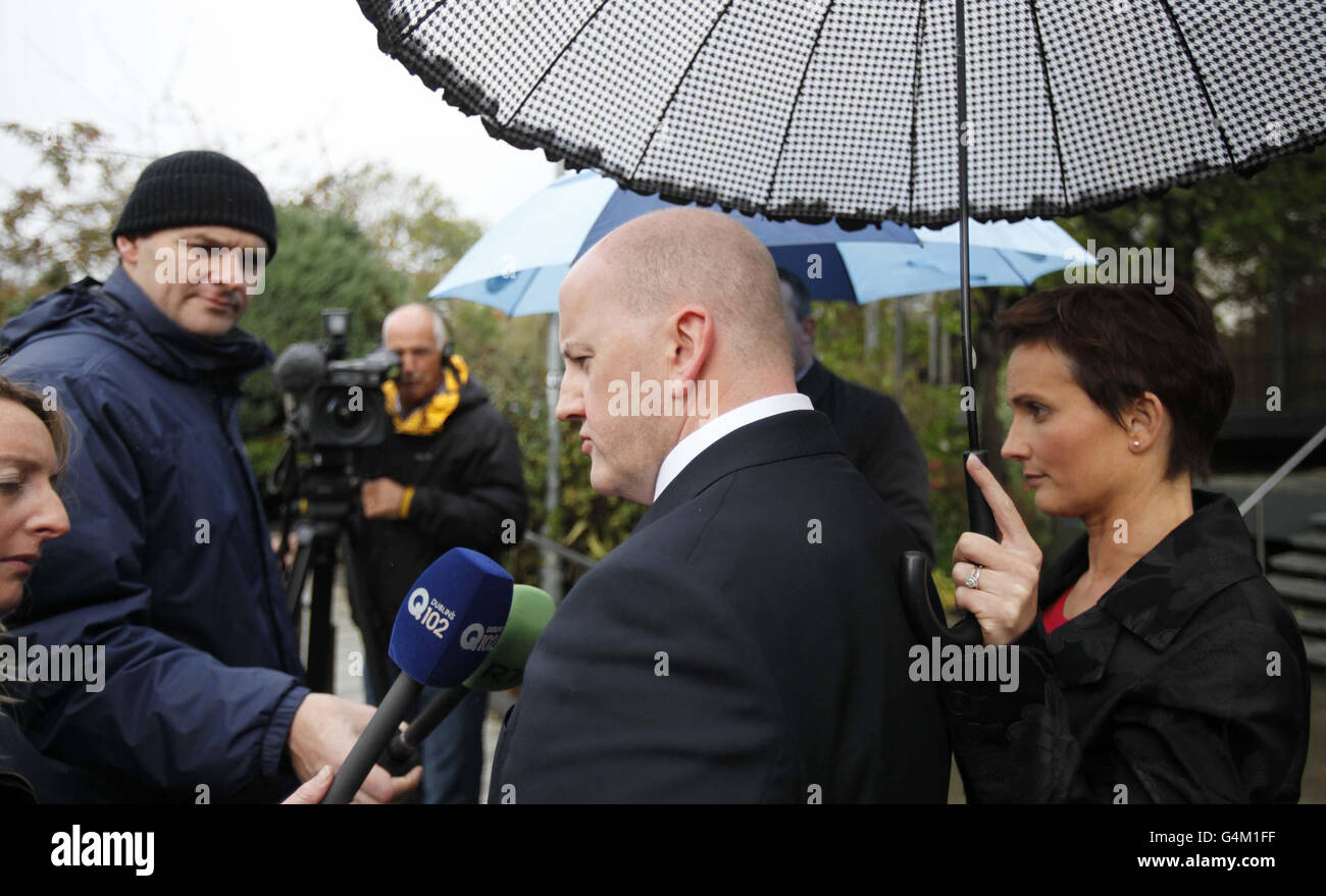 Irish presidential candidate Sean Gallagher with his wife Trish after ...