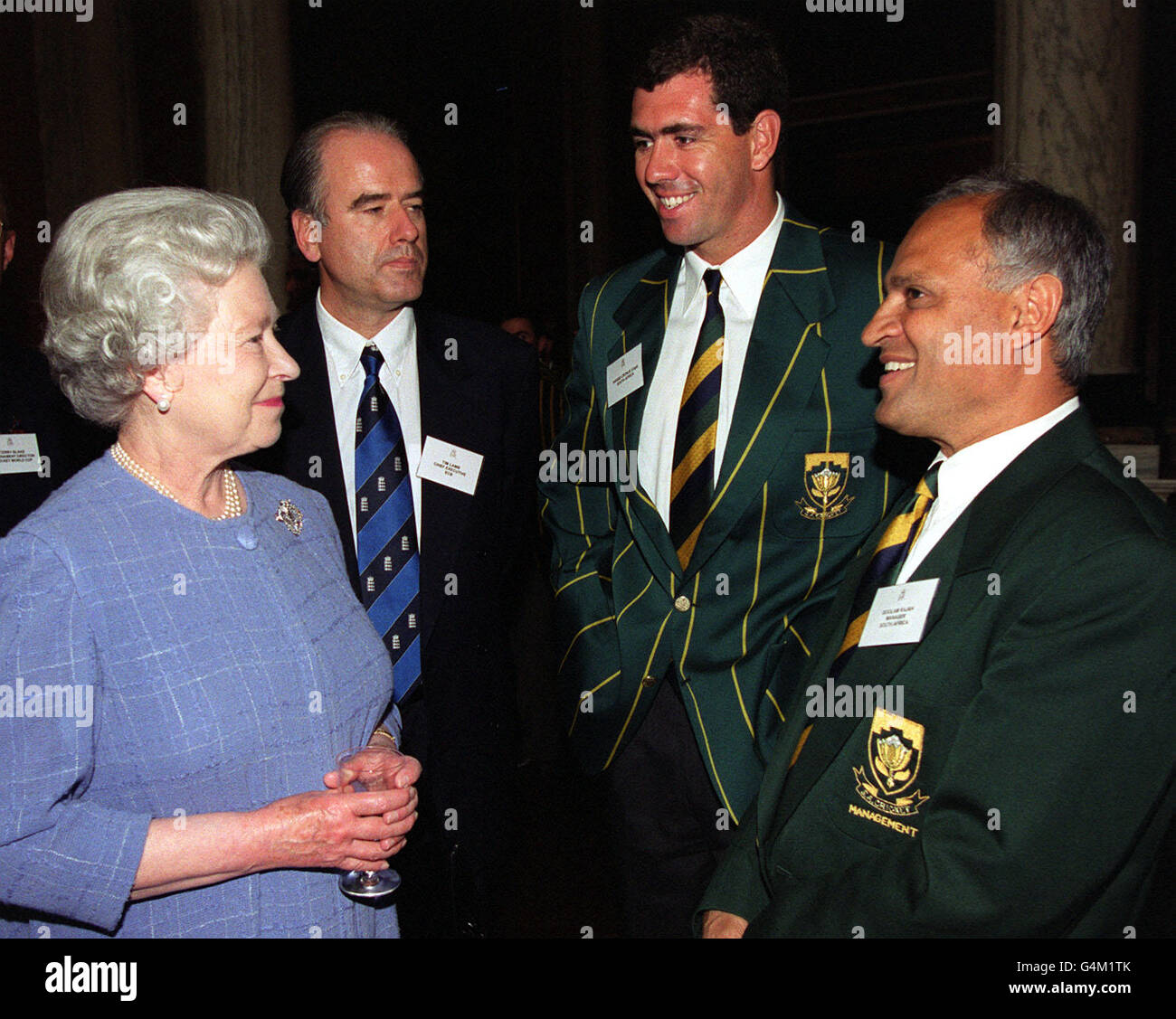 South africas cricket captain hansie cronje and manager goolam rajah hi ...