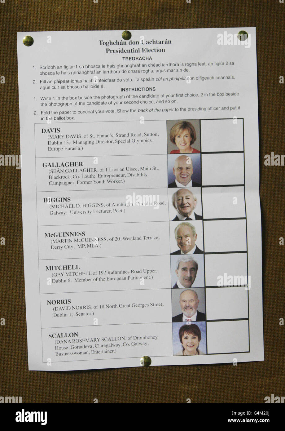Sample ballot paper ireland hi-res stock photography and images - Alamy
