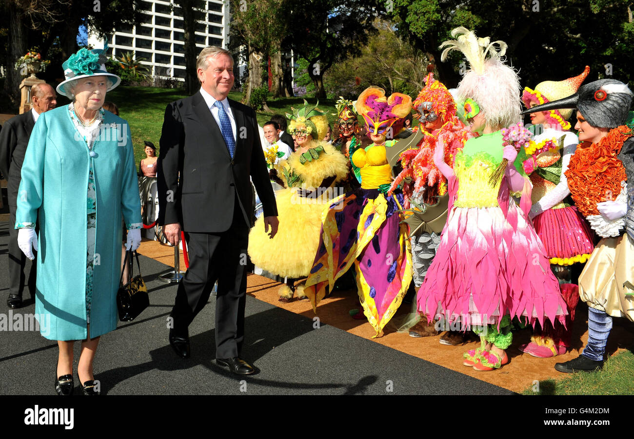 Queen Elizabeth II and Colin Barnett the Premier of western Australia ...