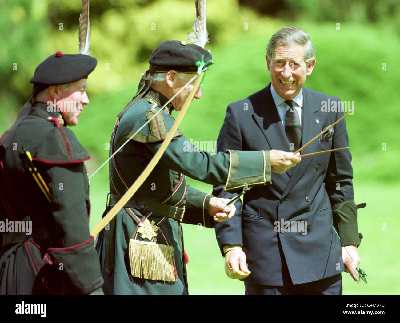 The Prince of Wales tried out his archery skills today at the Palace of ...