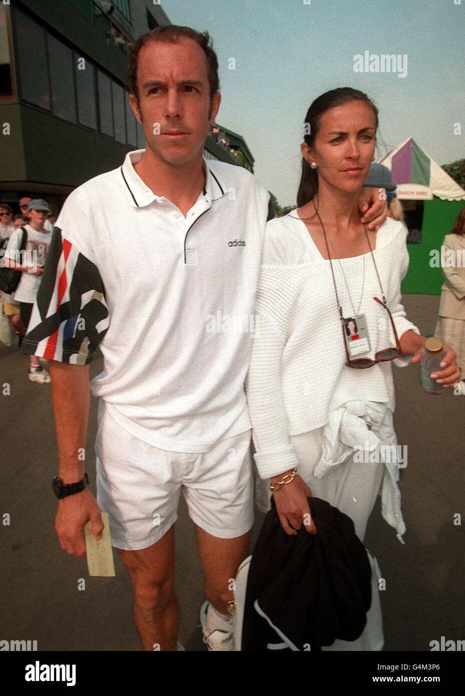 American Jeff Tarango and his wife Bendicte, walk out of Wimbledon ...