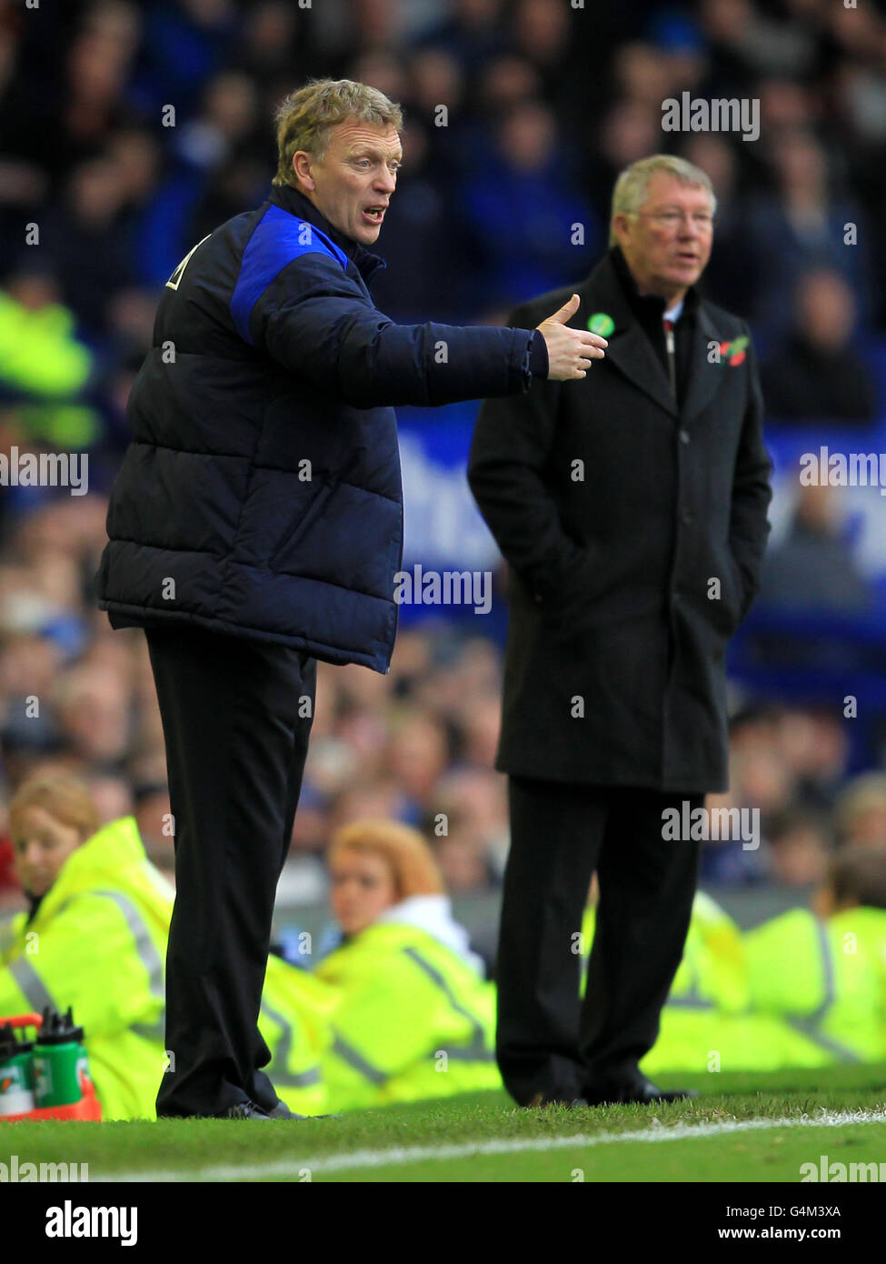 Manchester united manager alex ferguson on the touchline hi-res stock ...