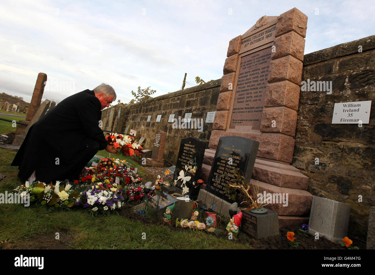 Bowhill Collieries memorial Stock Photo - Alamy