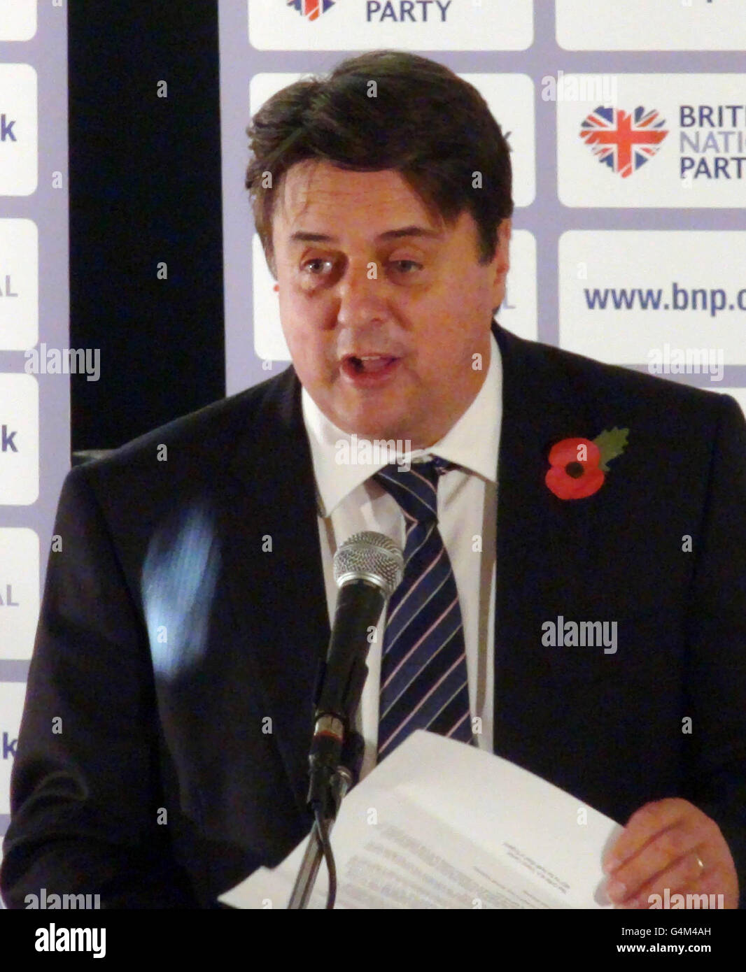 BNP leader and North West MEP Nick Griffin speaks at the British ...