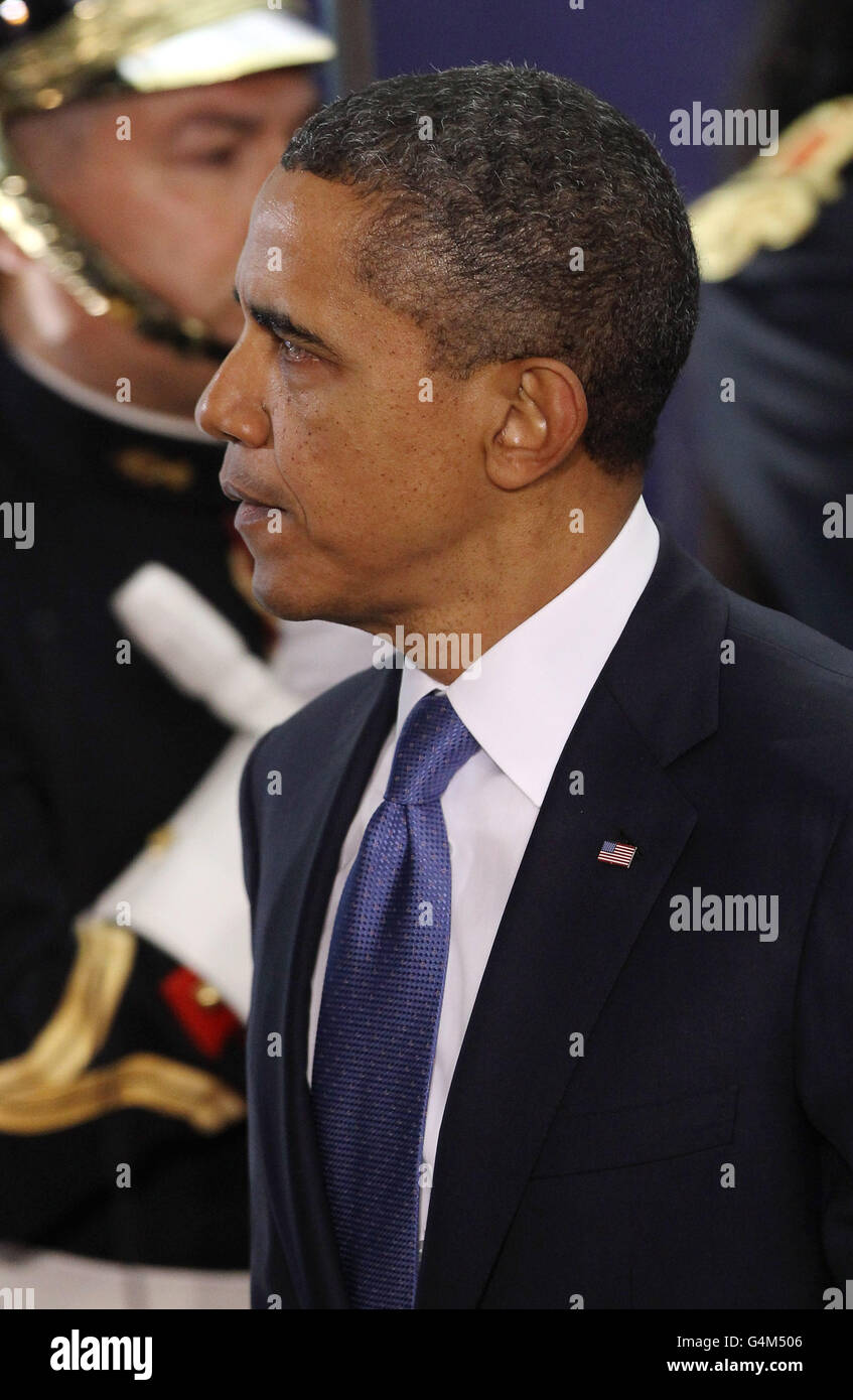 US President Barack Obama leaves the conference centre after the first ...