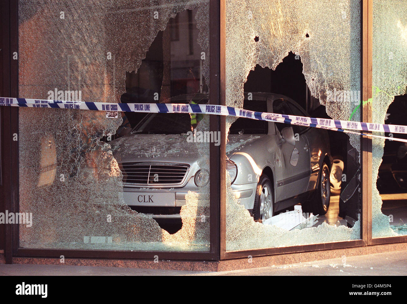 Car showroom one of its cars on display is damaged hi-res stock ...