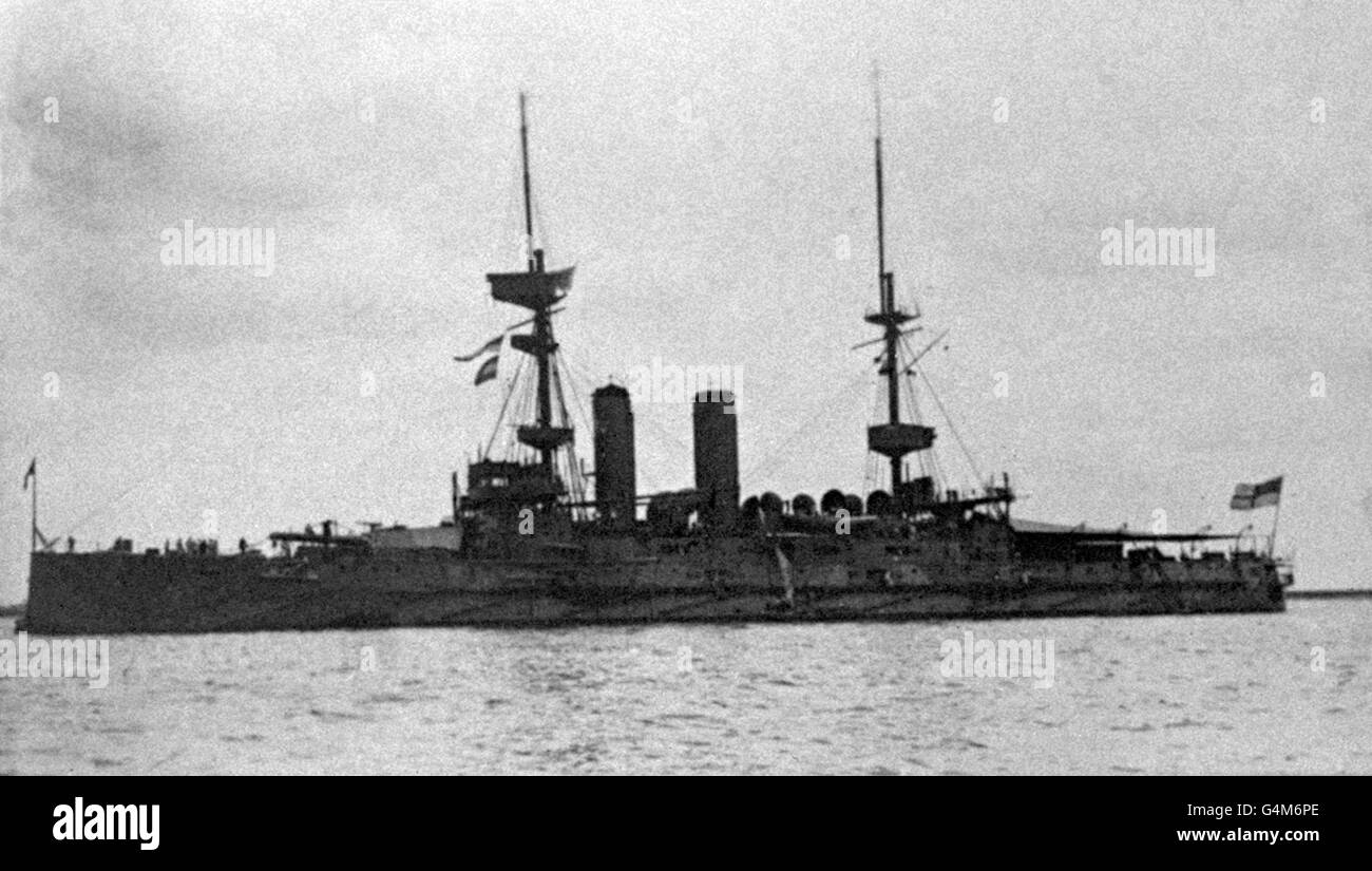 HMS Bulwark, a Formidable Class Battleship of the Royal Navy, and part ...