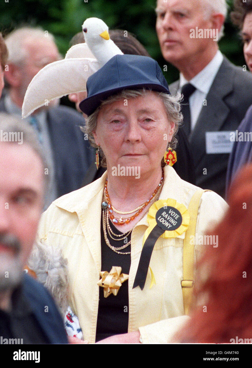 One of the mourners attending the funeral of David Sutch, known as ...