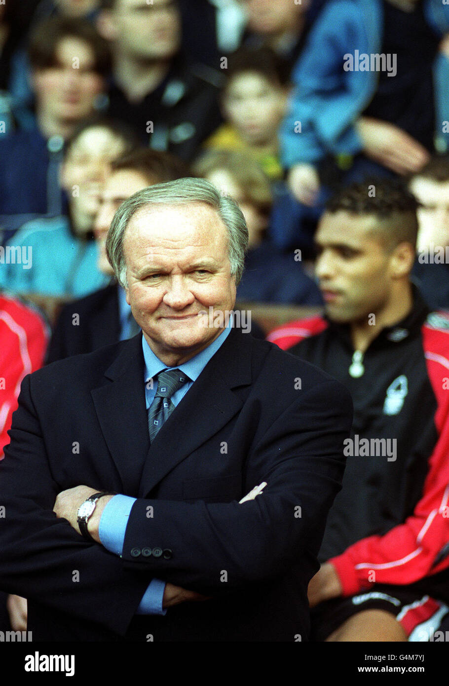 Nottingham Forest manager Ron Atkinson smiles from the touchline as his ...