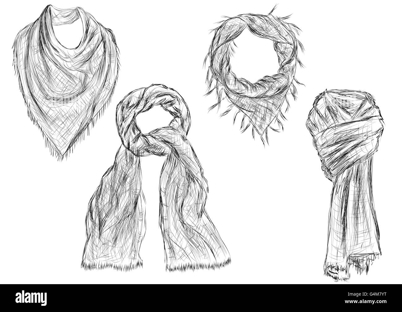 scarves isolated on white background. 10 EPS Stock Vector Image & Art ...