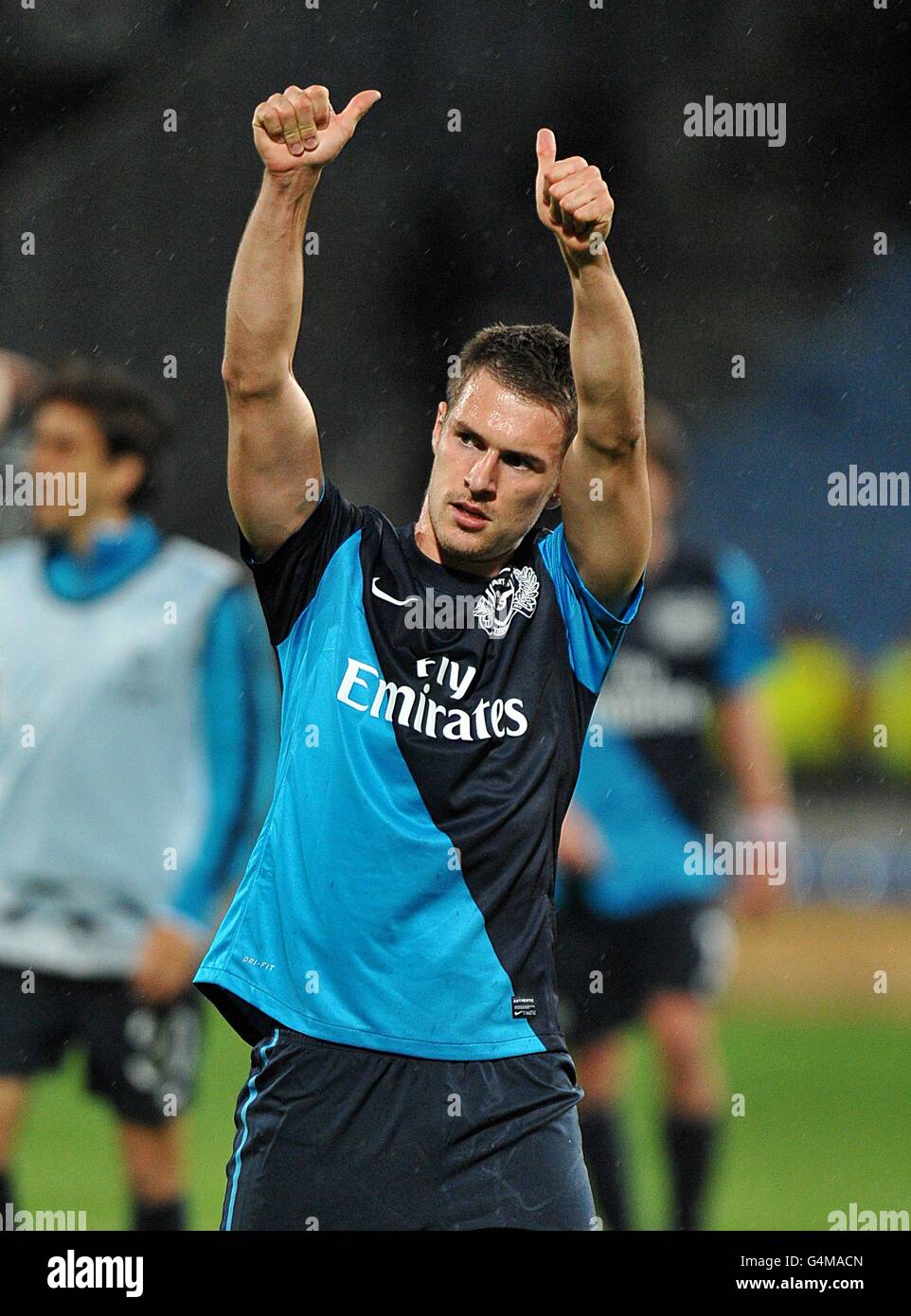 Aaron ramsey arsenal celebration hi-res stock photography and images ...