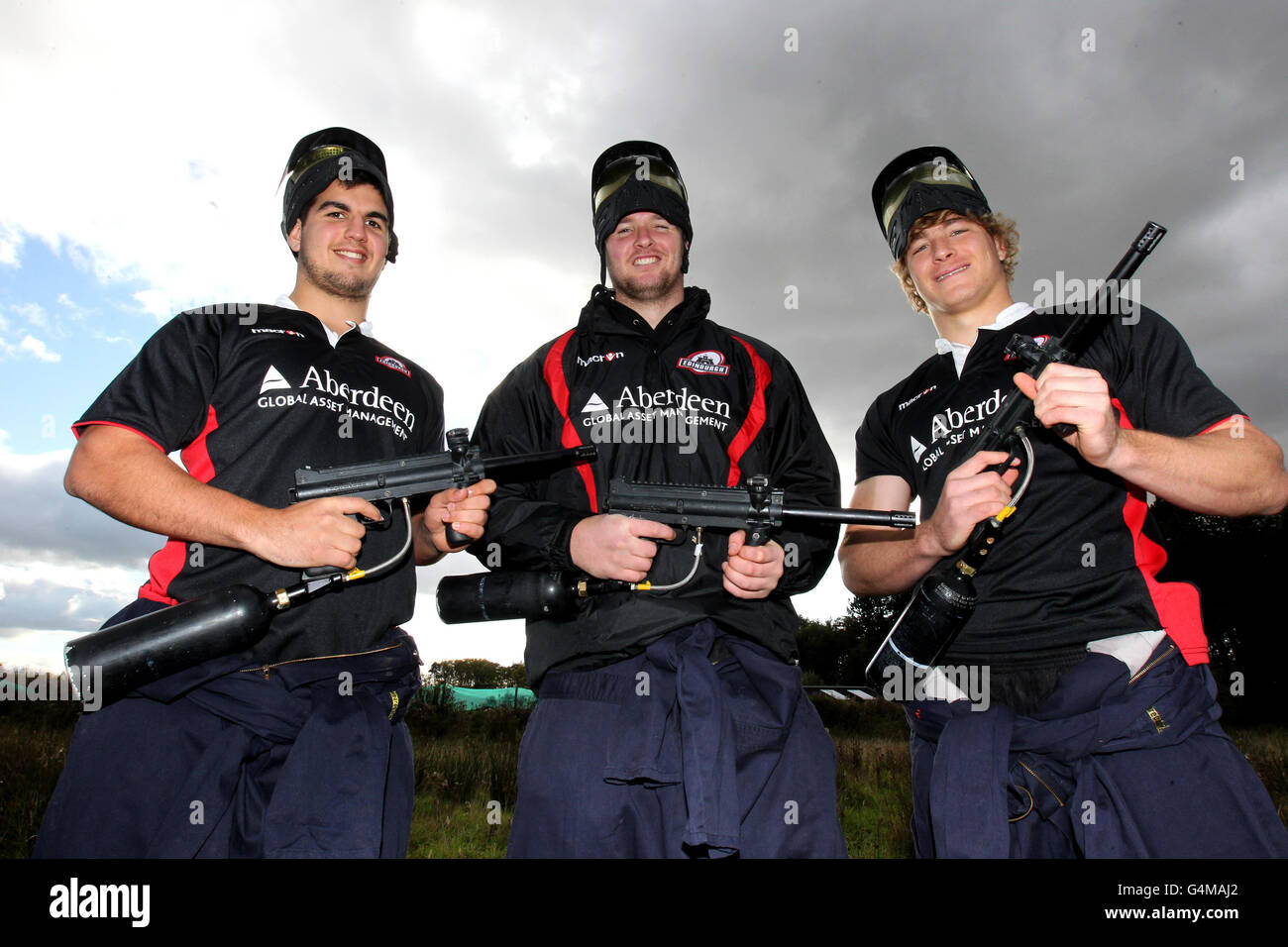 Edinburgh Rugby's (left to right) Stuart McInally, Steven Turnbull and ...