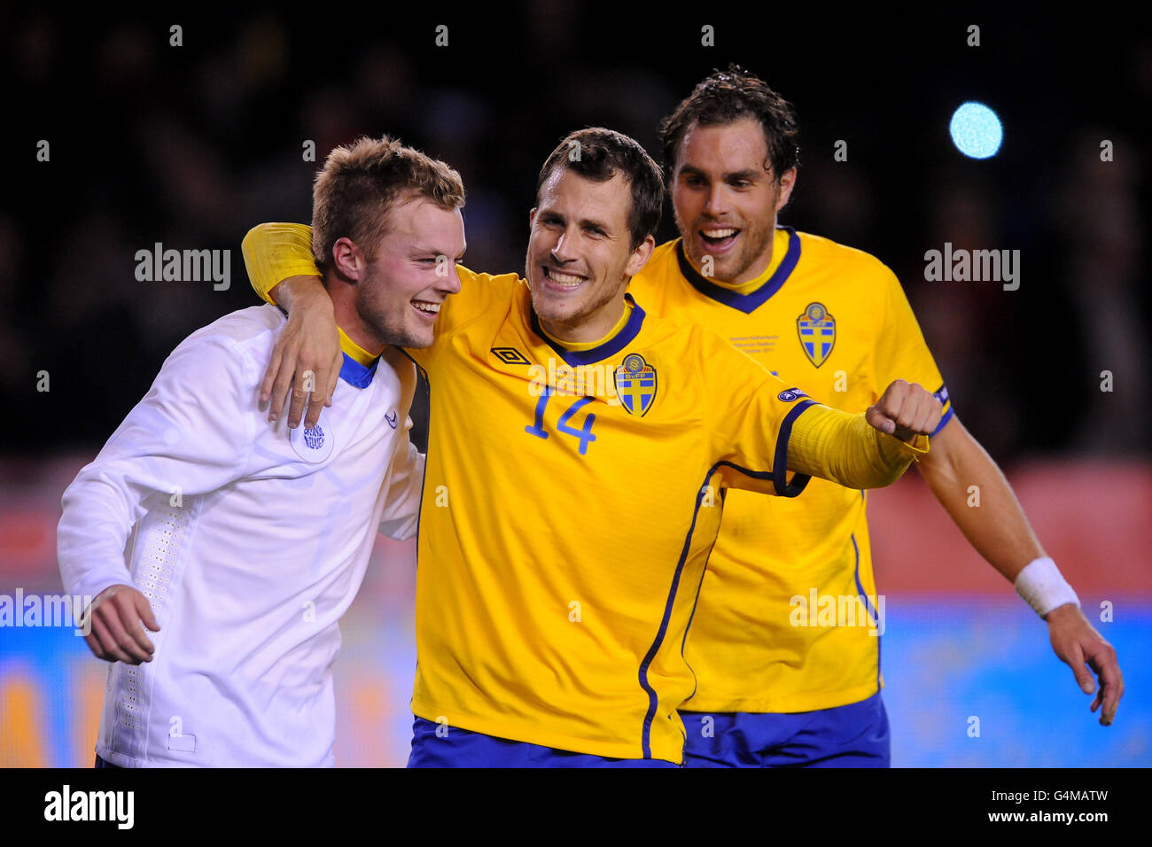 (left-right) Sweden's Sebastian Larrson, Tobias Hysen and Johan ...
