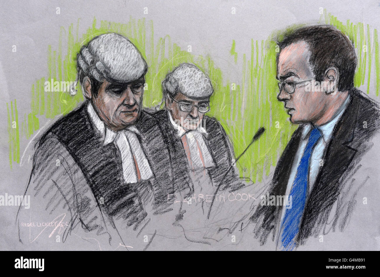 Court artist sketch of Vincent Tabak giving evidence as he is ...