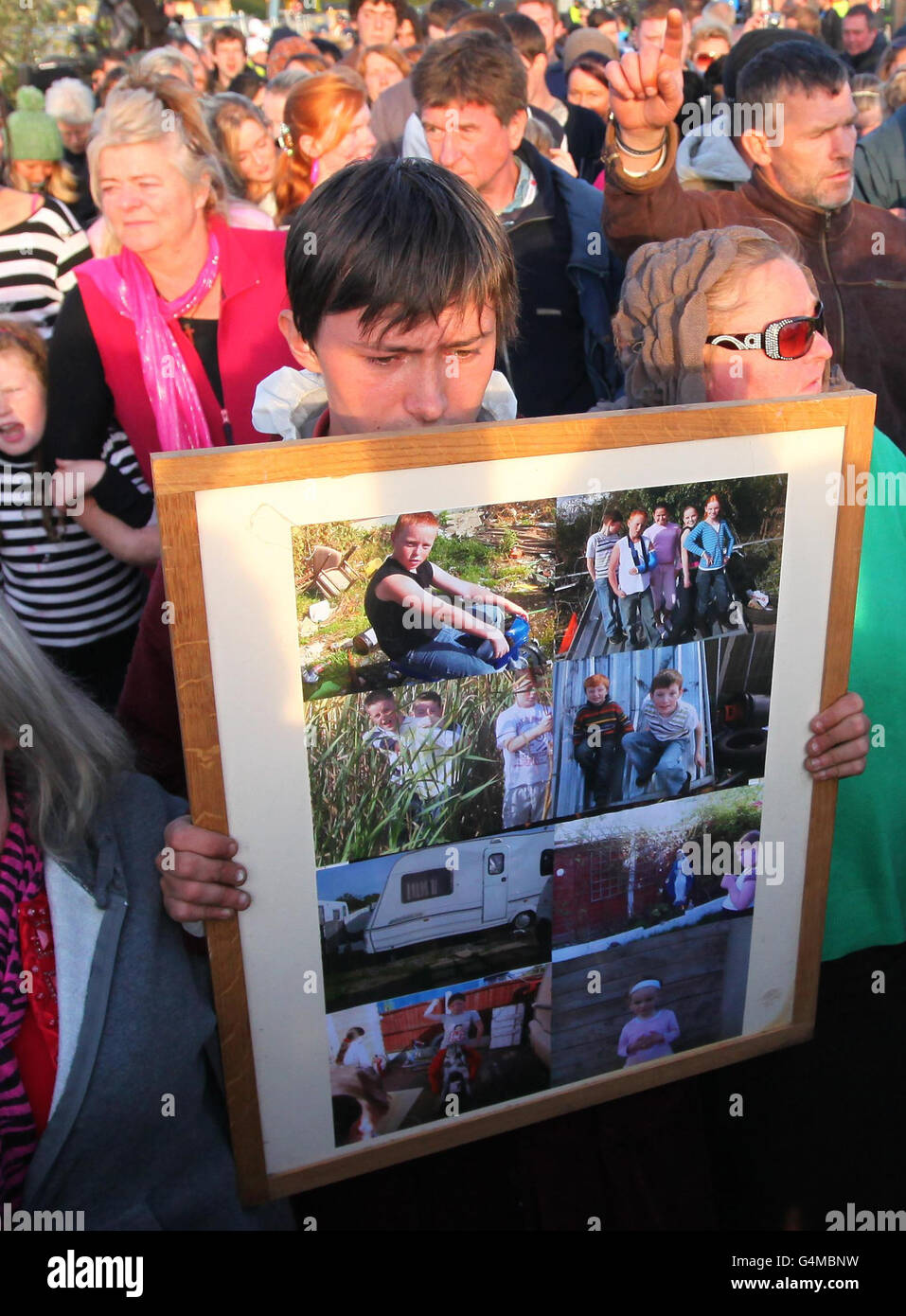 Travellers And Their Supporters Have Walk Out Of Dale Farm Near Basildon Essex The Uks