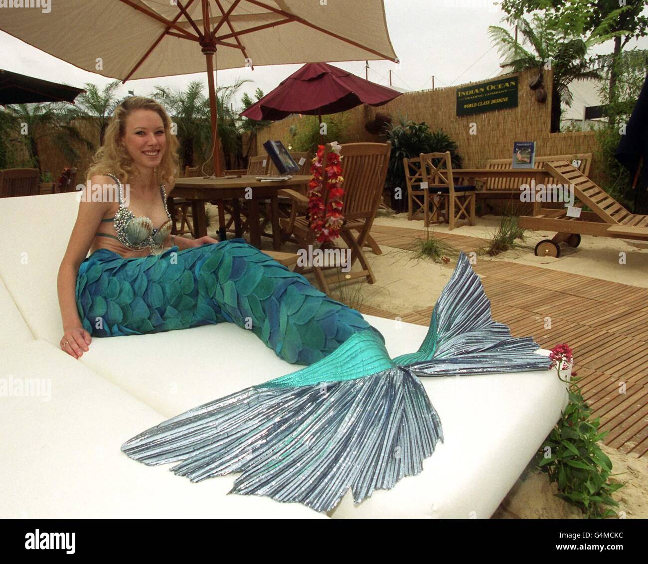 Mermaid Maria Louise tries to keep warm while on the Indian Ocean ...