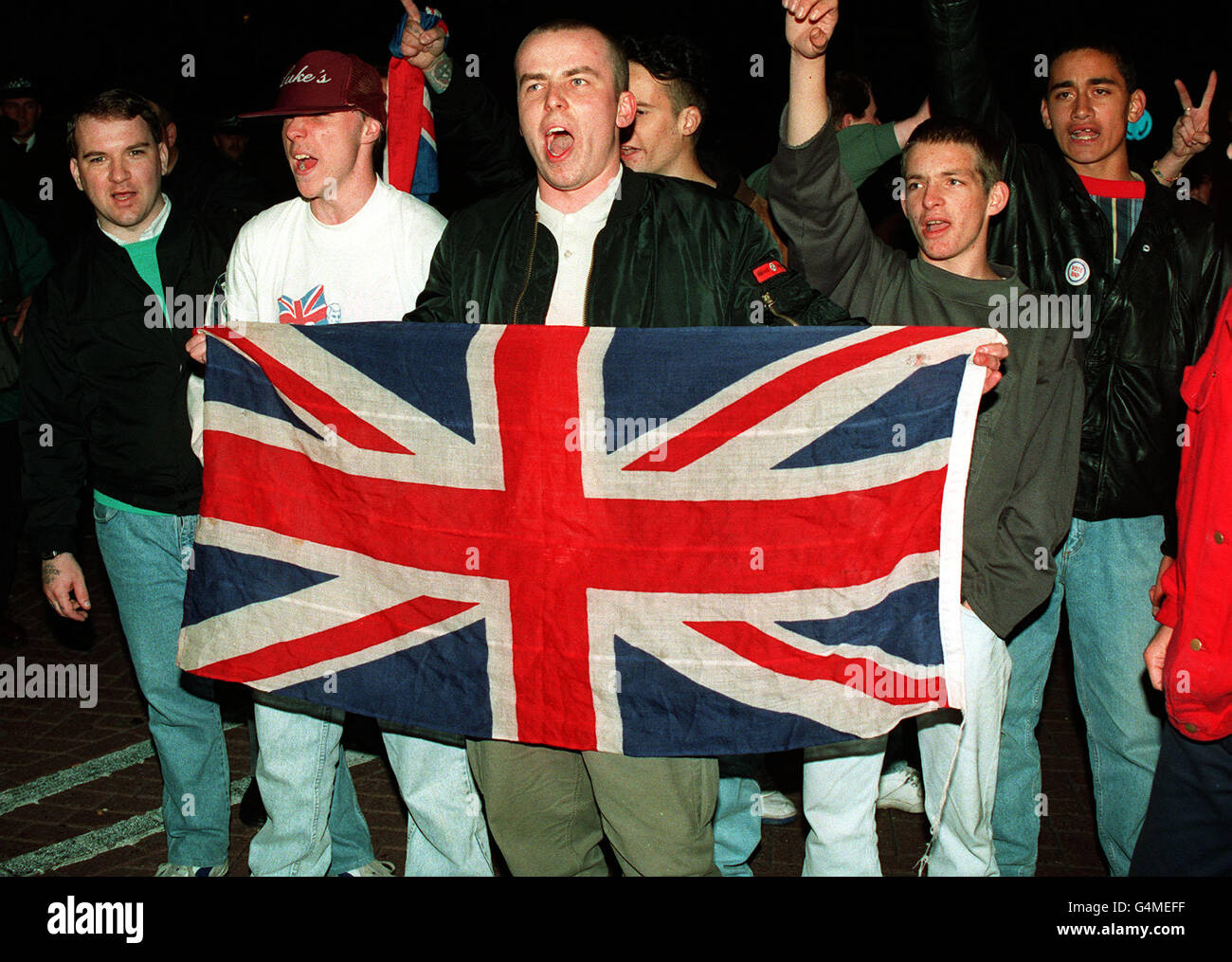 BNP supporters/union jack Stock Photo - Alamy