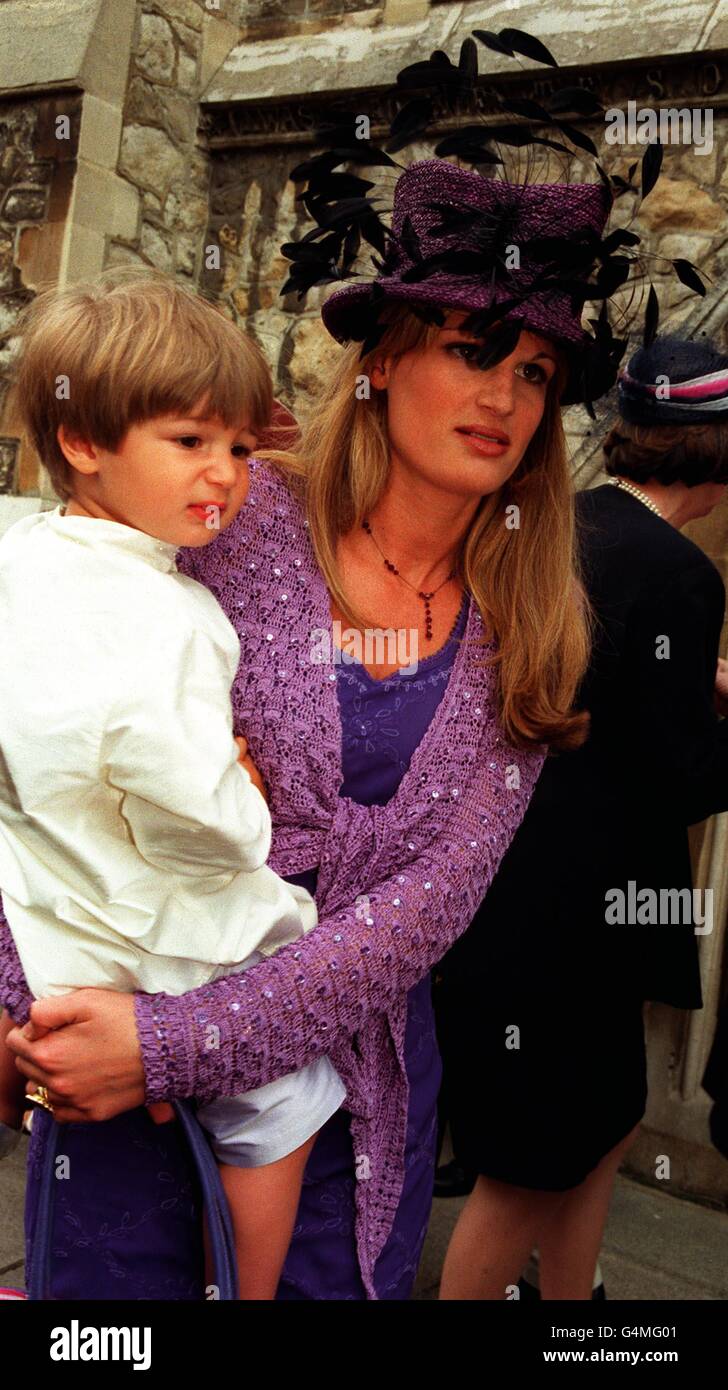 Jemima Khan with her son Sulaiman (aged 2) after the wedding of her ...
